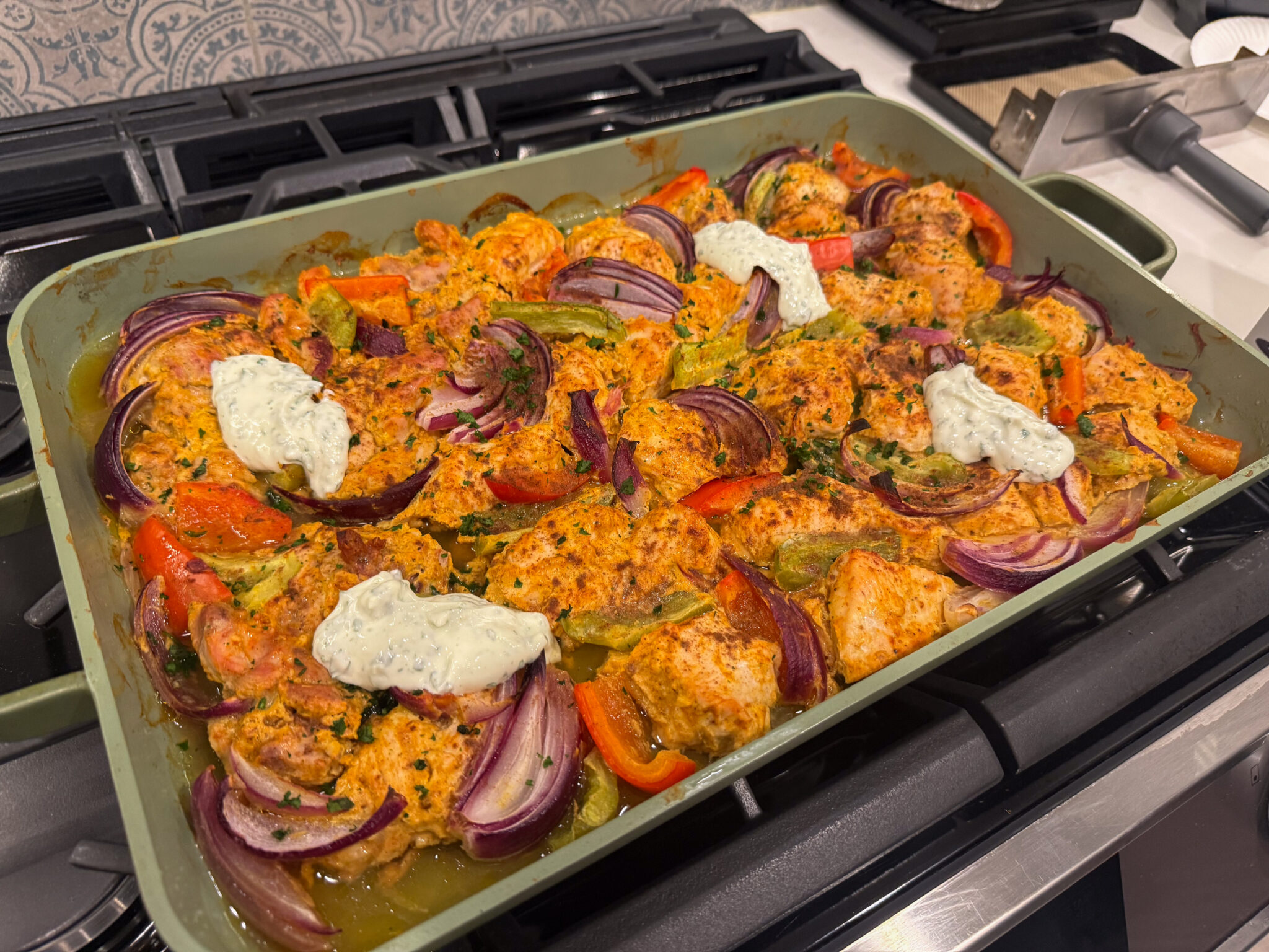 Easy Chicken Tikka Sheet Pan Dinner and Flatbread Lunch - Belqui's Twist